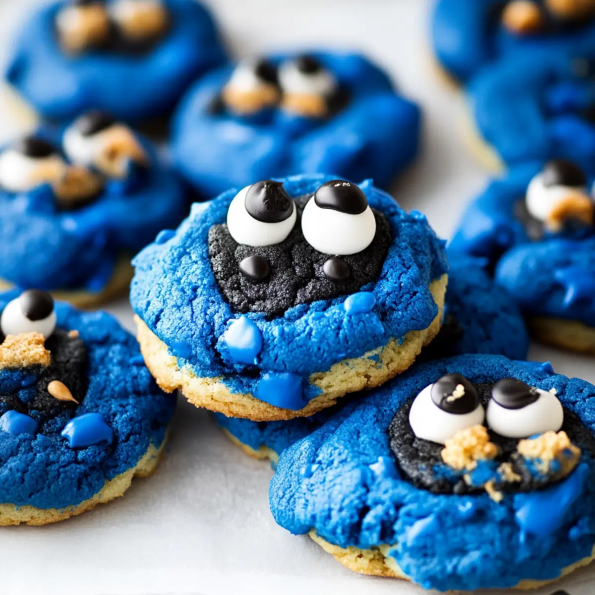 Irresistible Cookie Monster Cookies: Gooey & Blue